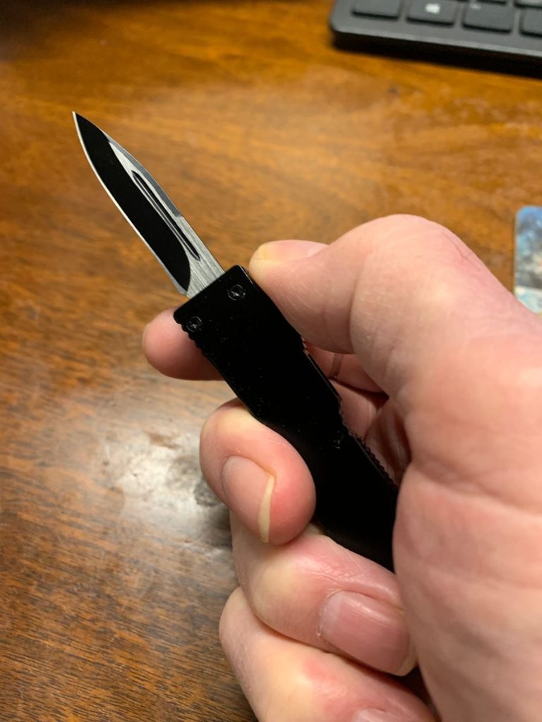 Firecracker Mini OTF Knife - Lightweight Aluminum, Drop Point